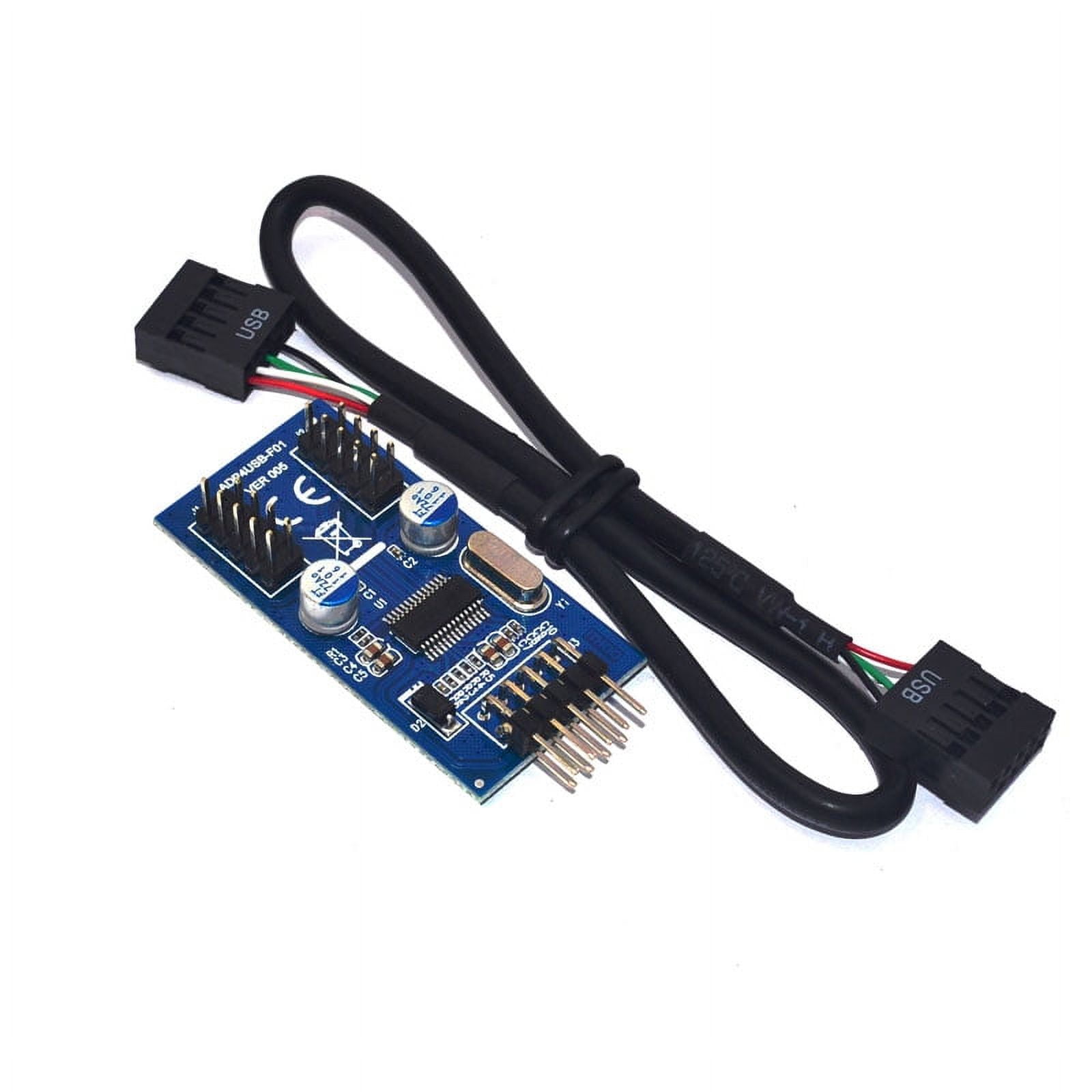 Motherboard 9Pin USB Header to 2 Male Adapter Card USB2.0 9Pin to Dual ...