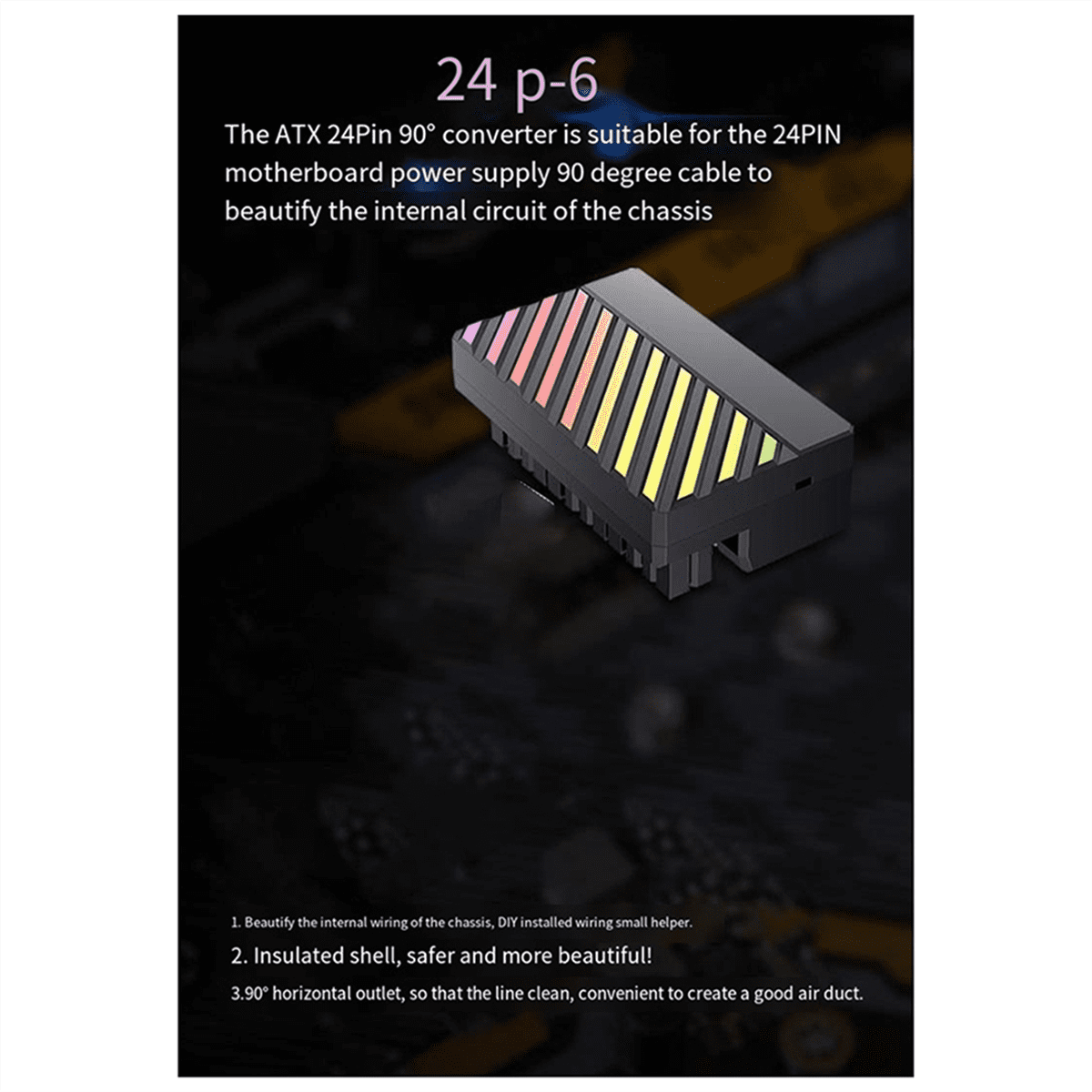 Motherboard ATX Power 24P Adapter to 90 Degree Turn Adapter 24PIN Right ...