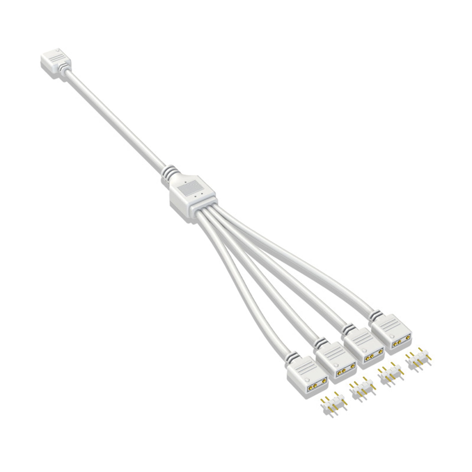 Motherboard Splitter Cable 5V 3Pin 1 to 4 4-Way Long White Black ...