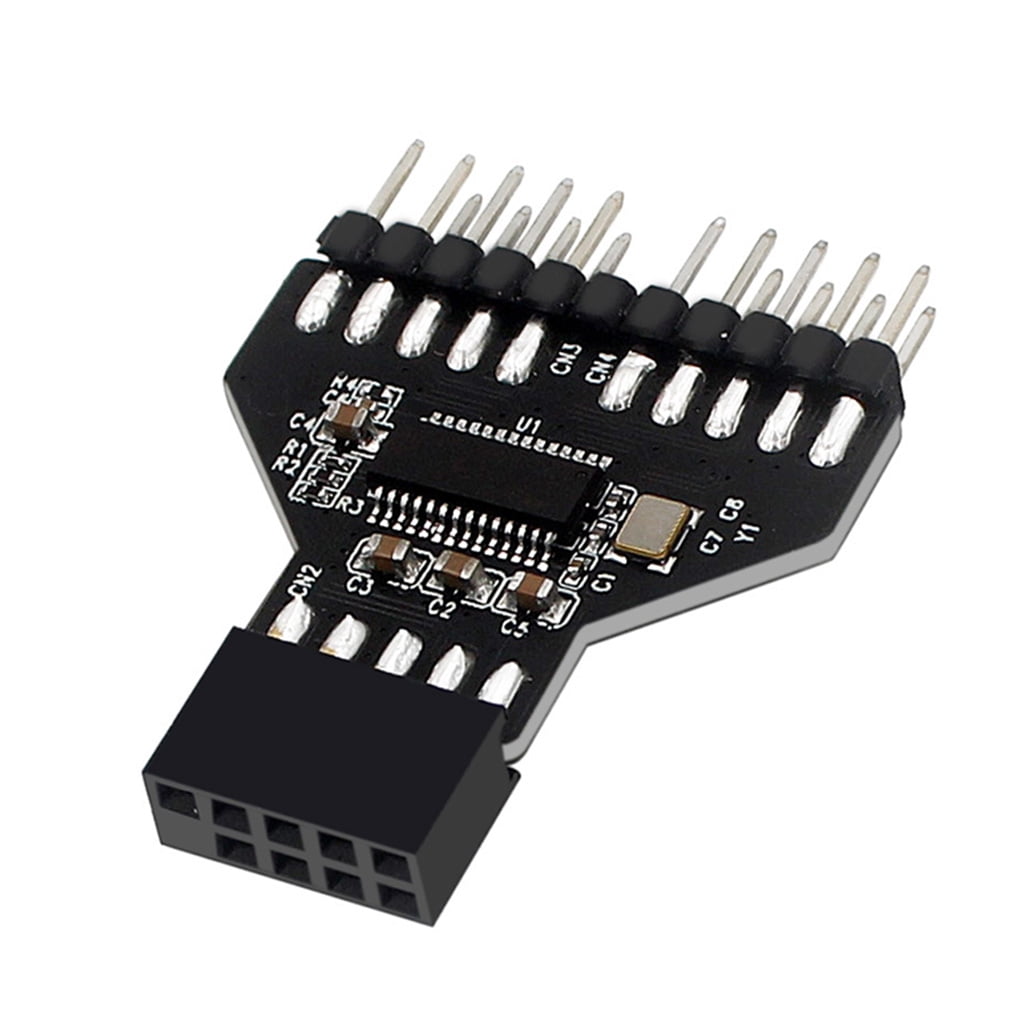 Motherboard USB 9Pin Interface Header Splitter 1 to 2 Extension Adapter ...