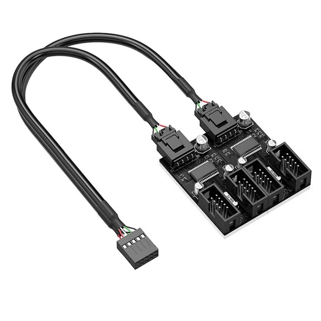 Motherboards 9Pin USB Header Splitter Male 1 to 2/4 Female Extension ...
