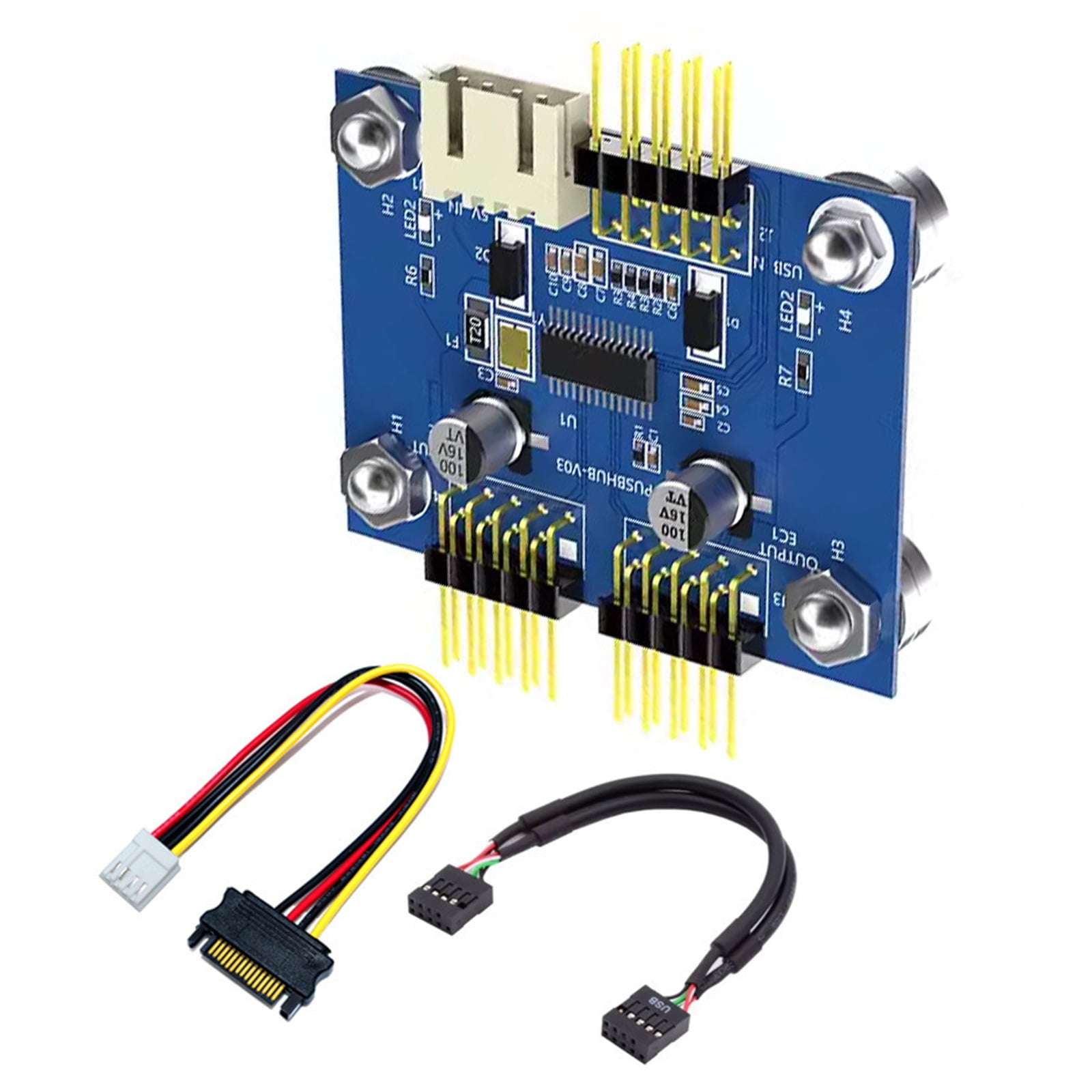 Motherboards Header Expansion Adapter Double USB 2.0 9 Pin Port ...