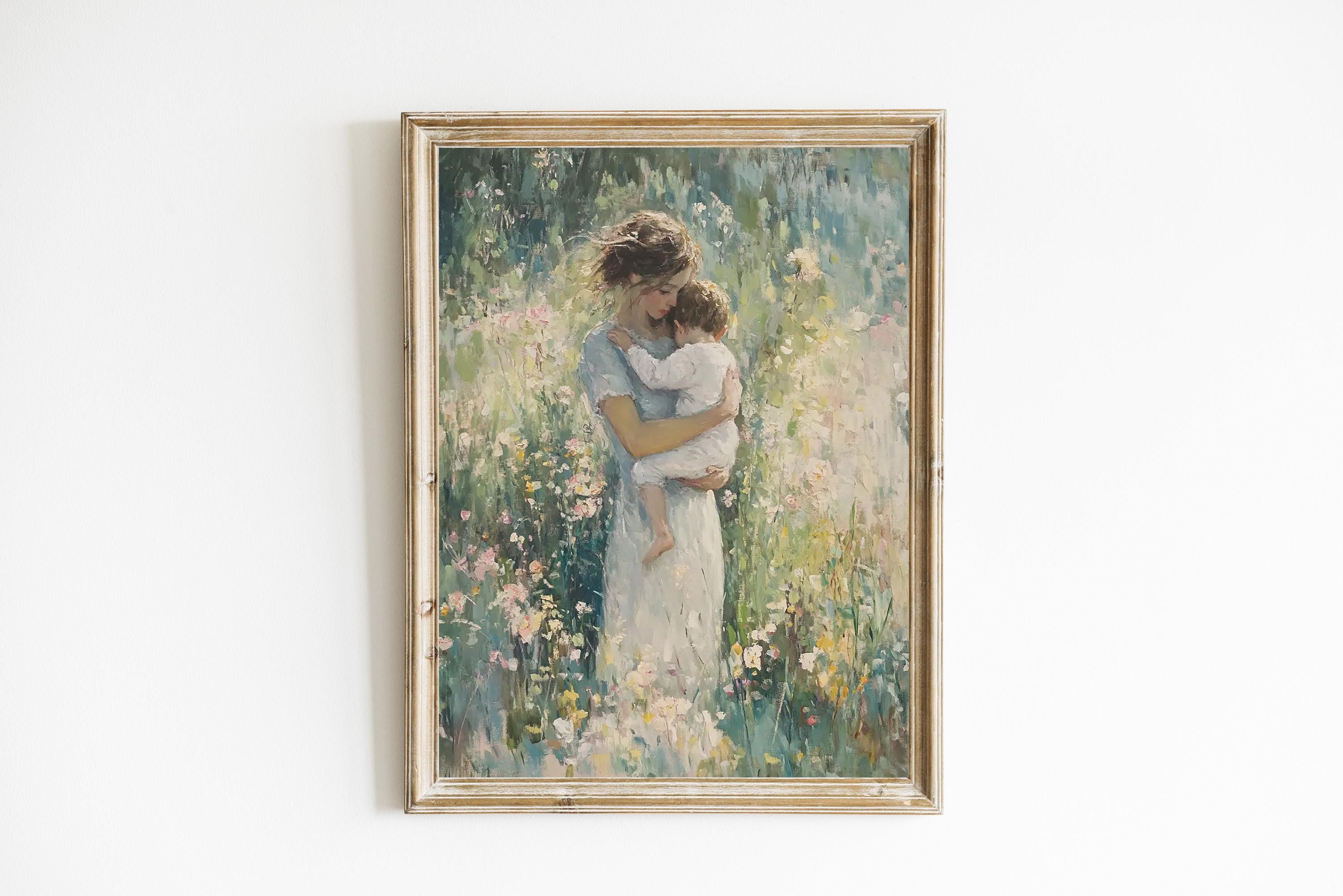 Motherhood Boy Mom Vintage Print Poster Cottagecore Wall Art Poster ...
