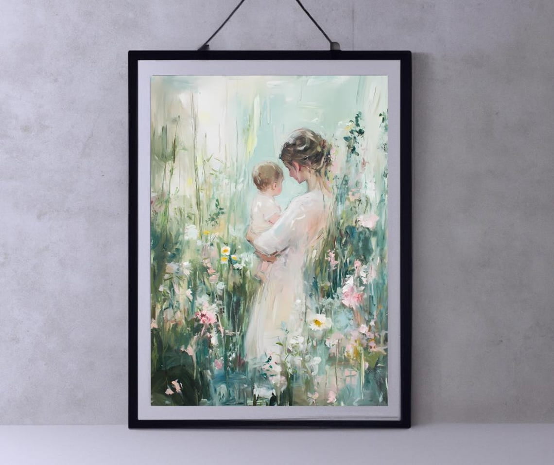 Motherhood Print Cottagecore Painting Mothers Day Print Cottagecore ...