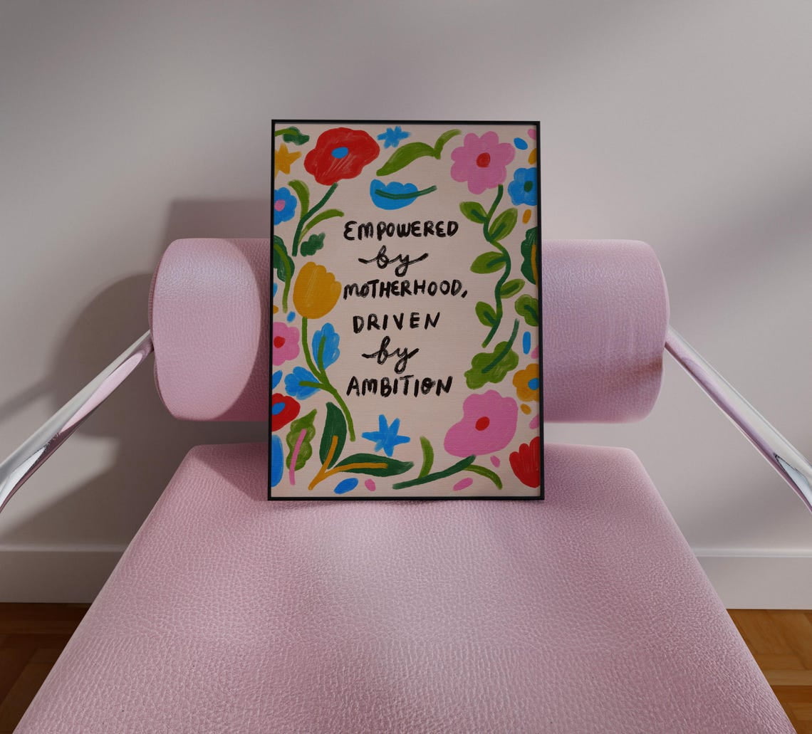 Motherhood Quotes Wall Art, Working Mom Quotes Poster, Colorful Wall ...