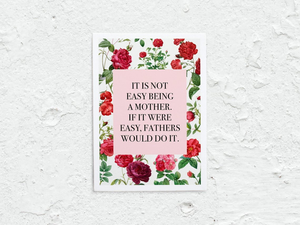 Mothers Day Card Gift, DIY Mother's Day Gifts, Moms Day Quote Card 5x7 ...