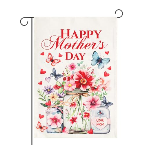 Mothers Day Garden Flag Double-Sided Happy Mothers Day Yard Sign ...