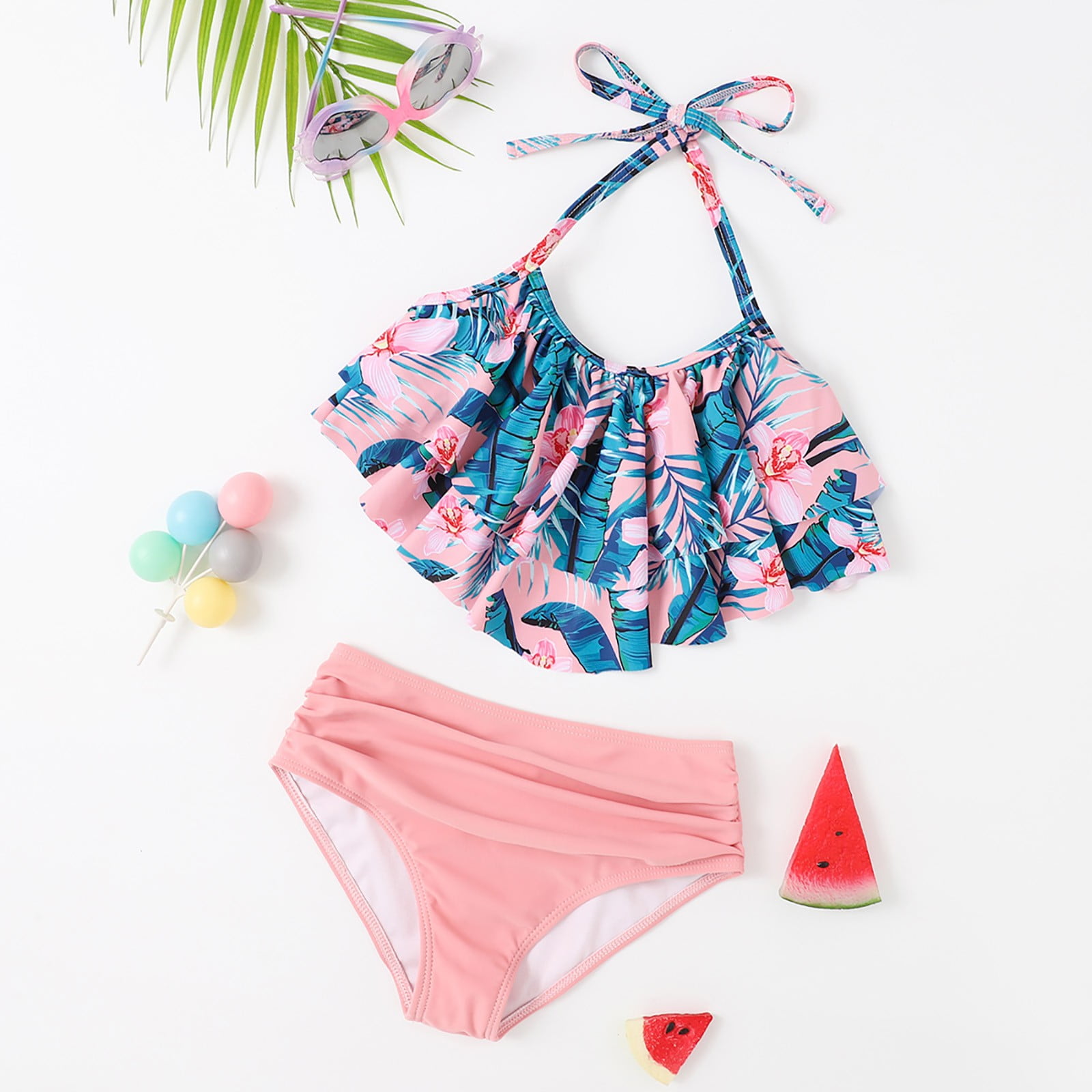 Mothers Day Ts Mother And Daughter Swimsuit Girls High Waist Ruffled