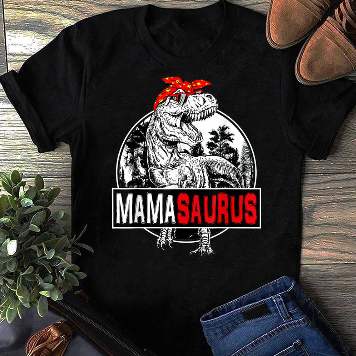 Mothers Day Mamasaurus T rex Dinosaur Funny Mama Saurus T-Shirt - Gift ...