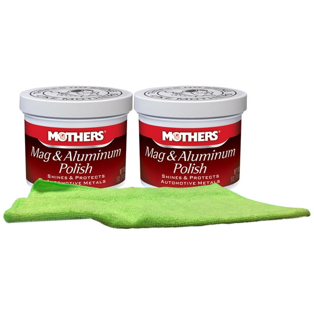 Mothers Mag & Aluminum Auto Wheel Metal Polish 5 oz with Microfiber ...