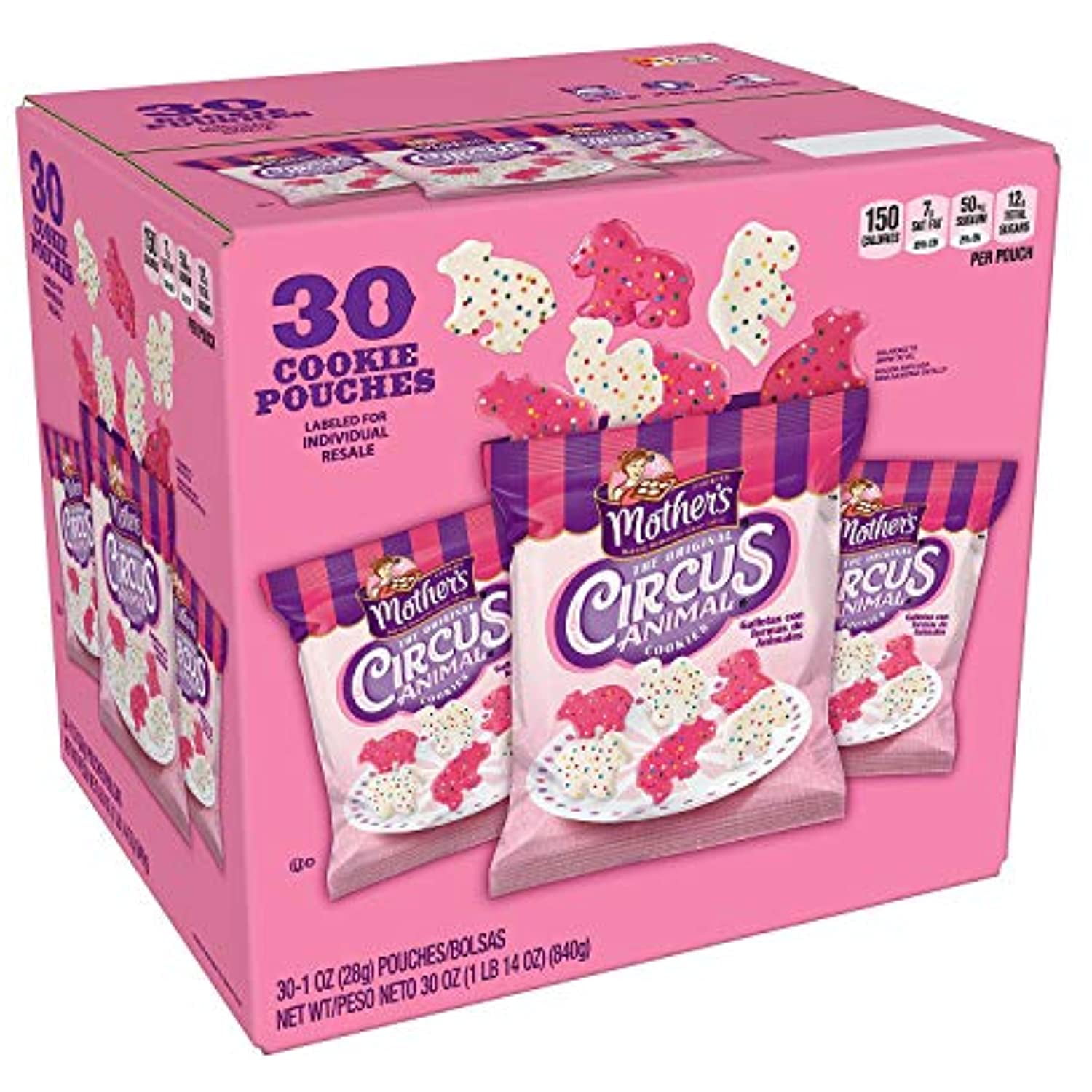 Mothers Circus Animal Cookies, Frosted Sugar Cookies with Sprinkles, 1 ...