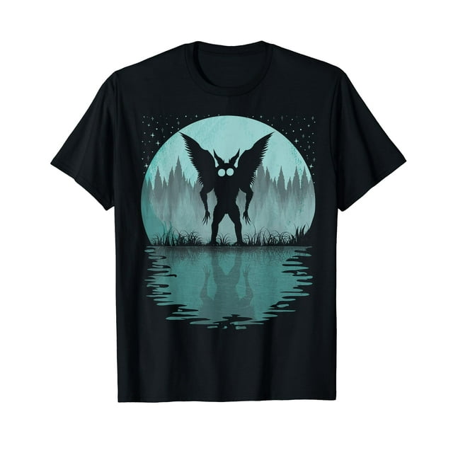 Mothman! Cool Cryptid Full Moon For Men Mothman Black T-Shirt - Walmart.com
