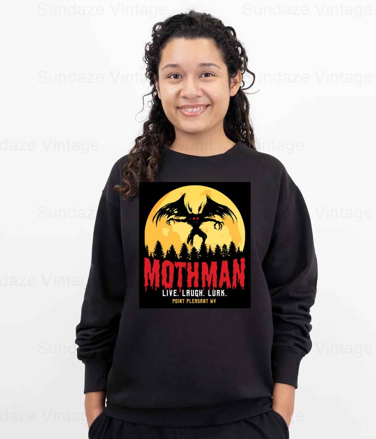 Mothman Cryptid Creature Funny Paranormal Legend Graphic Sweatshirt ...