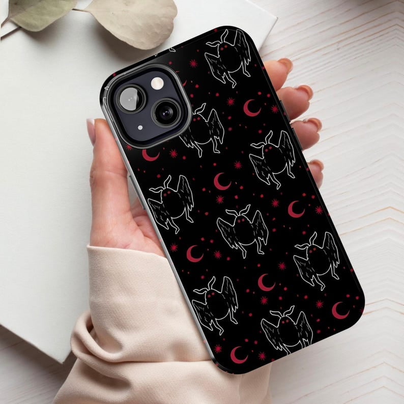 Mothman Cryptid Folklore Urban Legend Phone Case for iPhone 11-17 Pro ...