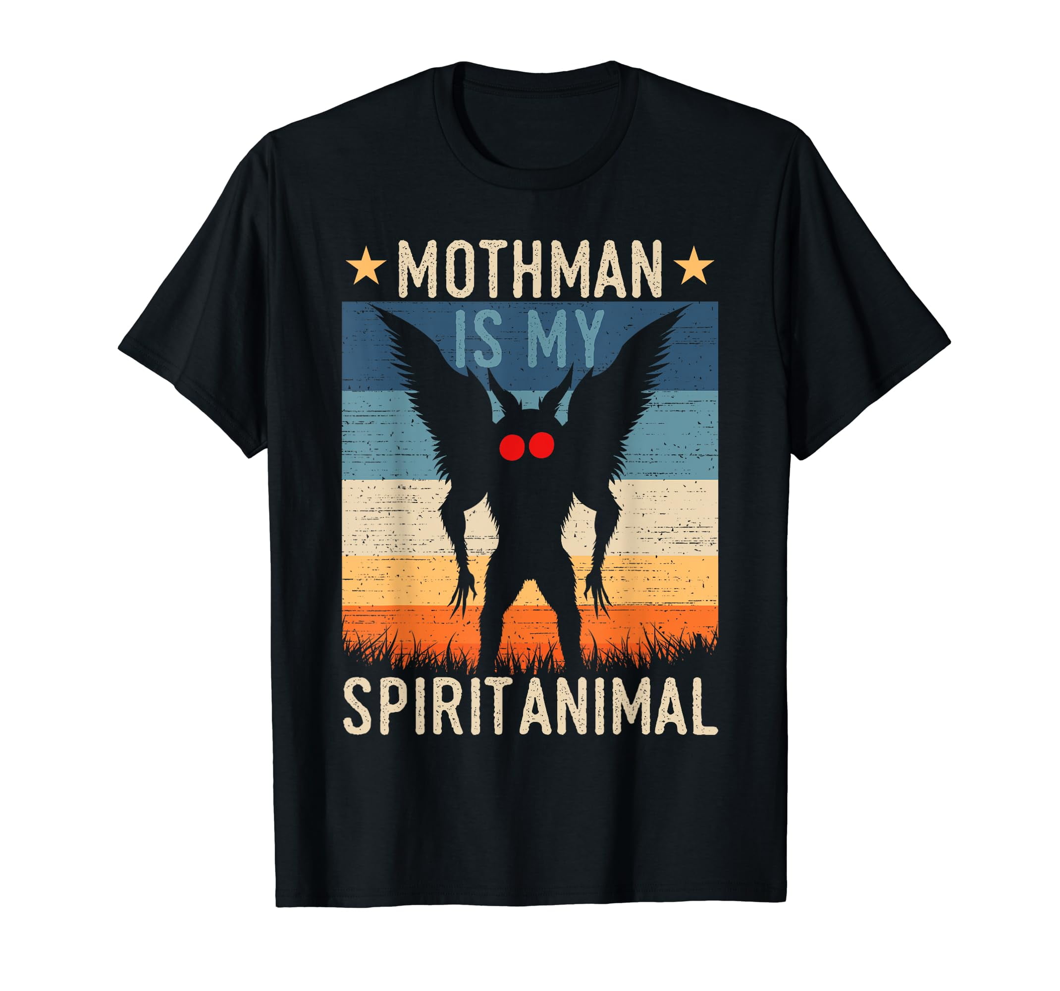 Mothman Is My Spirit Animal! Retro Mothman Quote Cryptid T-Shirt ...