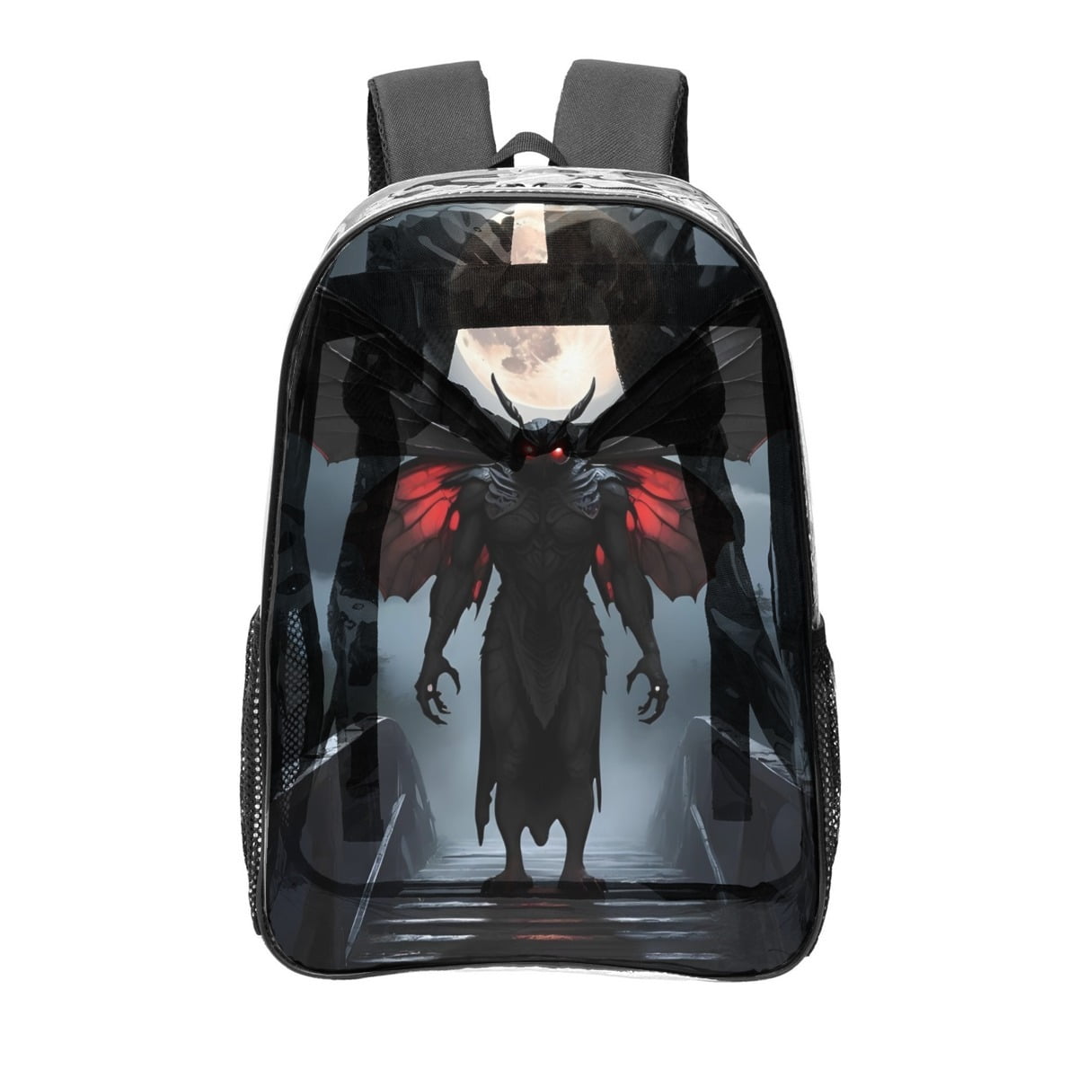 Mothman Pattern Transparent Backpack Lightweight And fashionable ...