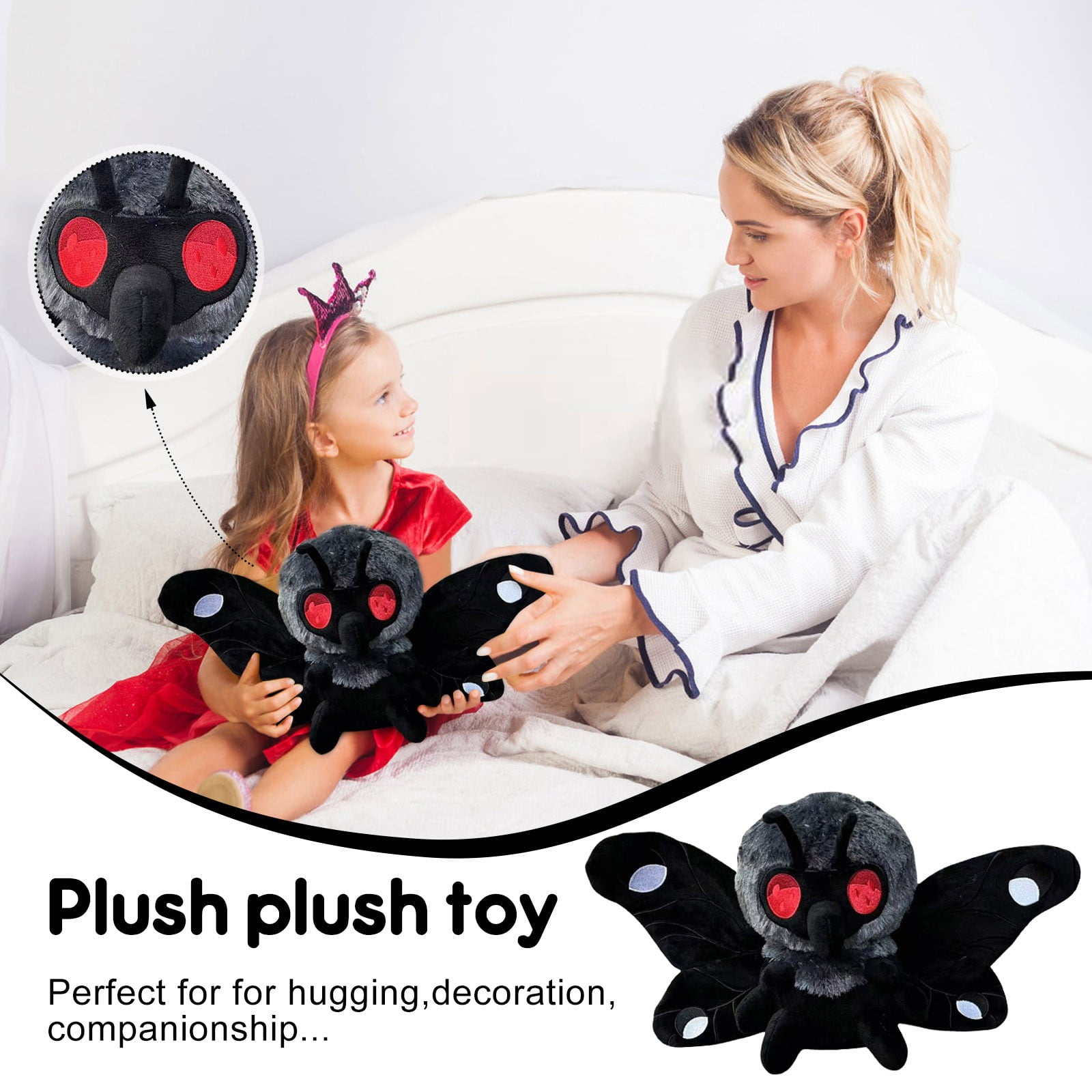 Mothman Plush,Mothman,Moth Plush Toys Black Moth Gift,1*Plush Doll ...