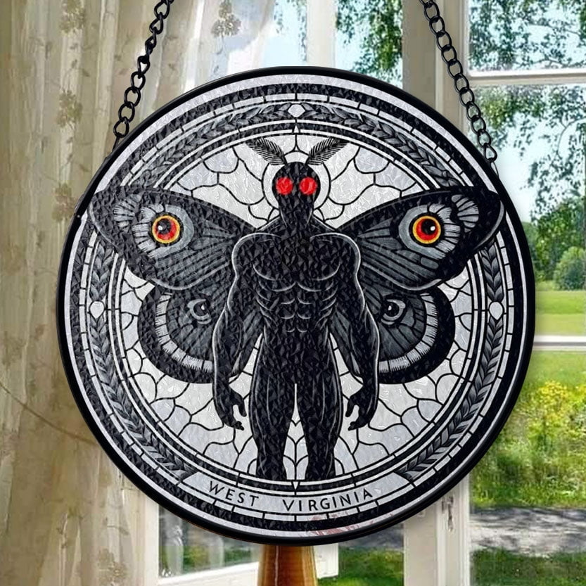 Mothman Stained Glass SunCatcher Mothman LightCatcher Cryptid Window ...