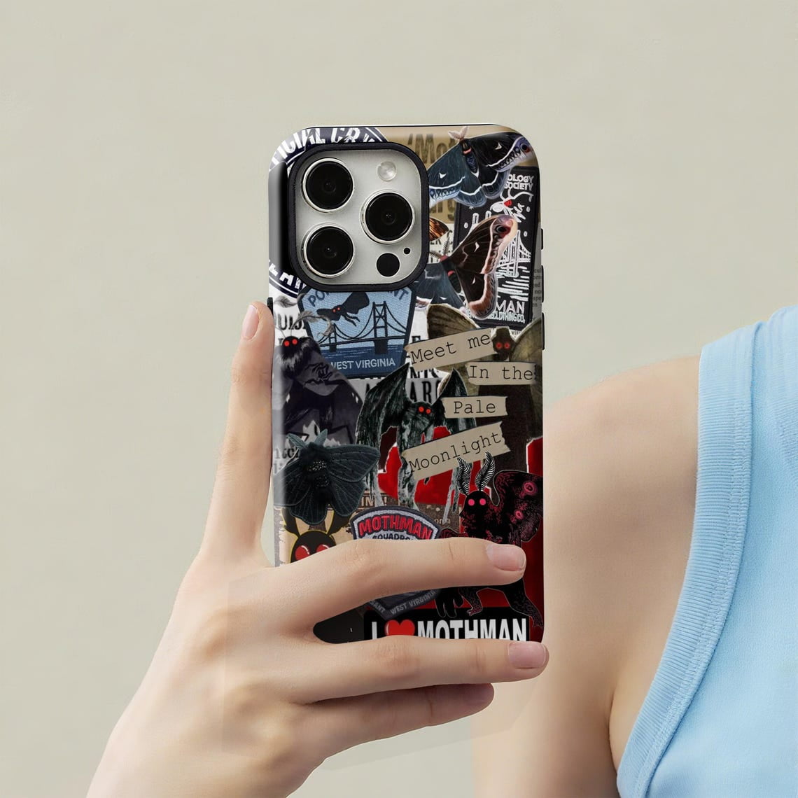 Mothman Urban Legend Mythical Creature Art Case with iPhone 17 to 11 ...