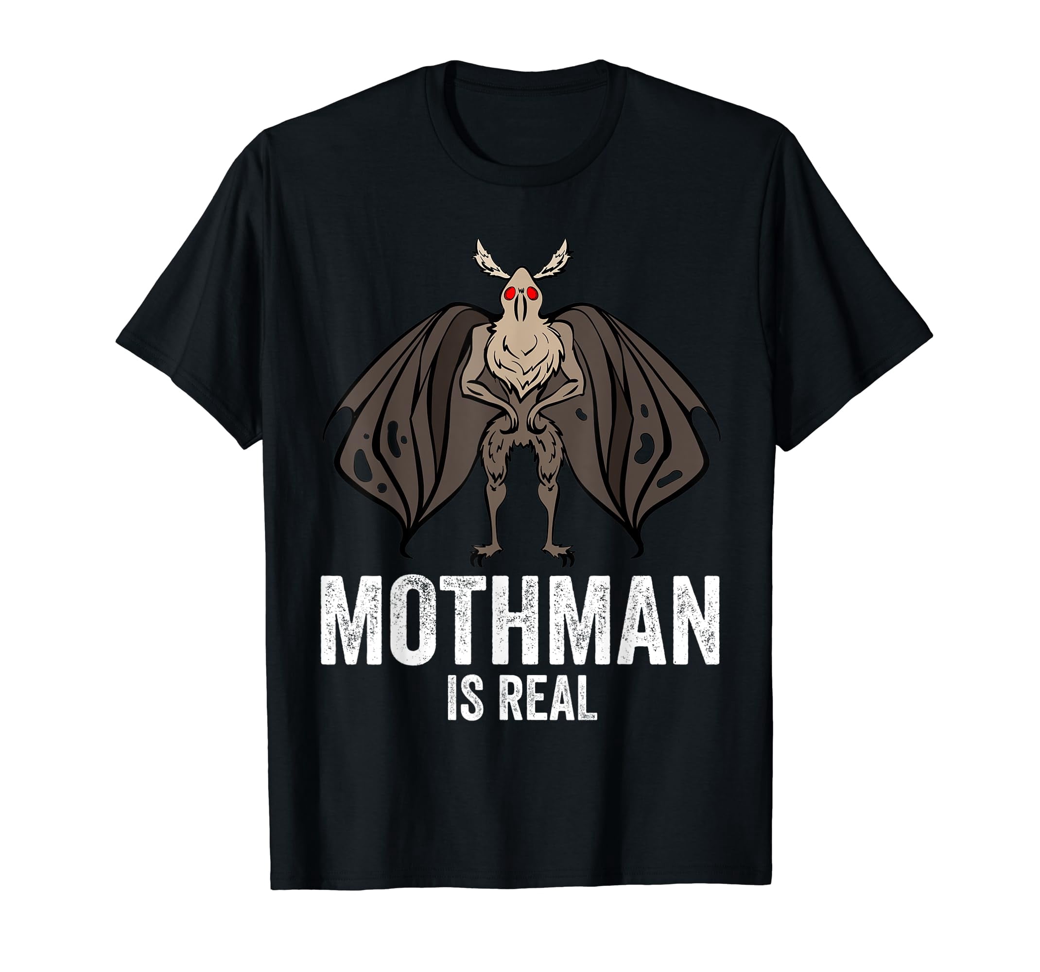 Mothman is Real Cryptid Creature Mothman Black T-Shirt - Walmart.com