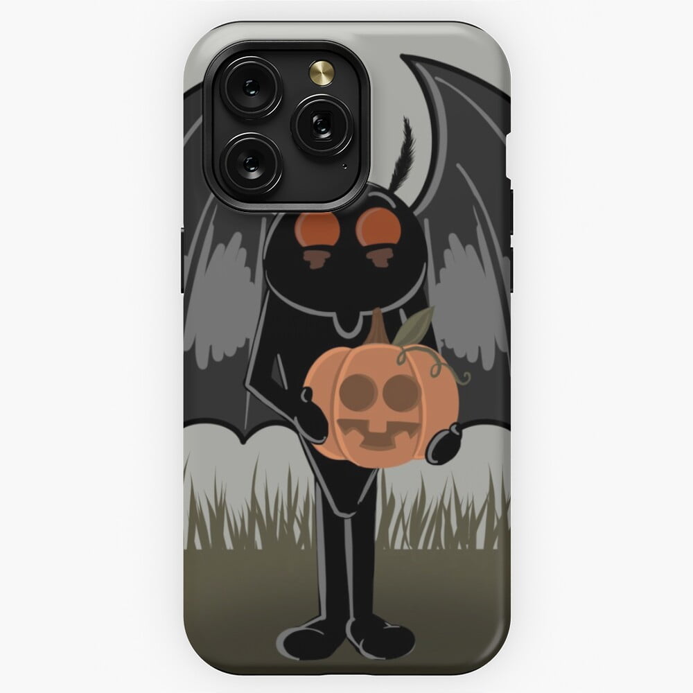 Mothman with Jack O Lantern Halloween Art iPhone Case 17 through 11 Pro ...