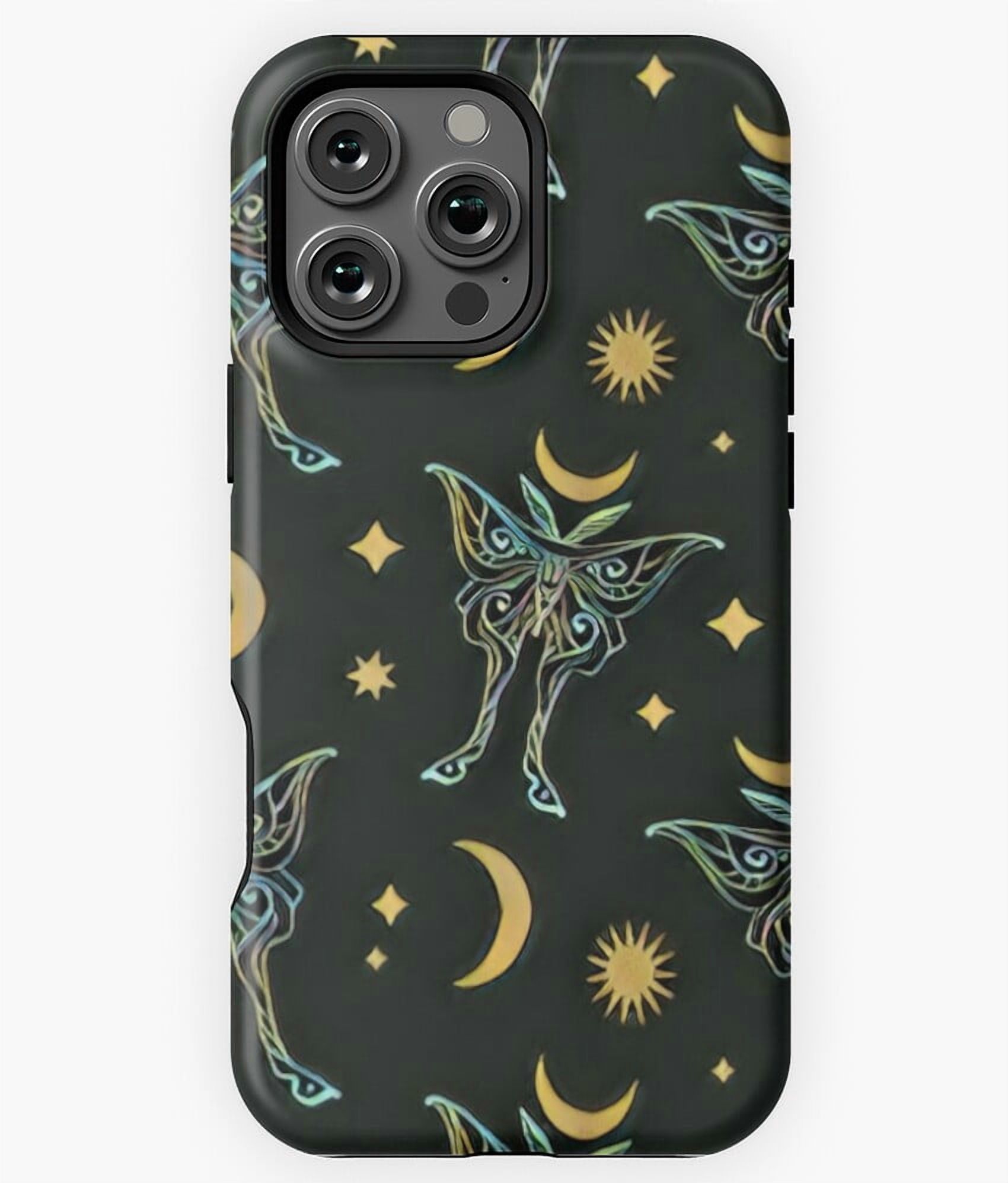 Moths and Moons Celestial Night Sky N5704 Phone Case for iPhone 17 16 ...