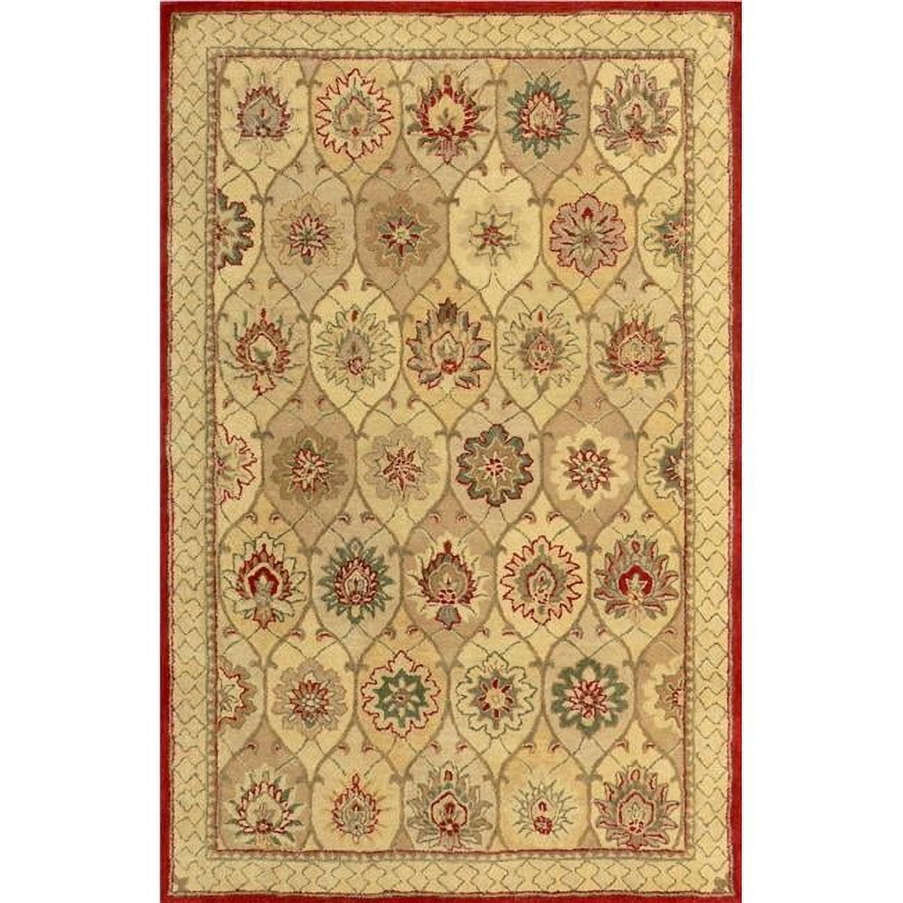Moti WI03-RED-1079 5 x 8 ft. Waterlily Rectangle Area Rug - Red ...