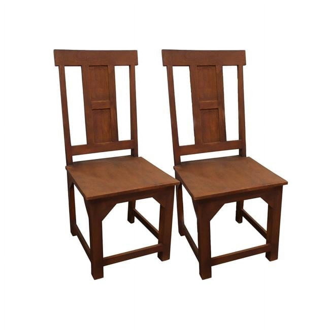 Moti Benedict 18" Farmhouse Solid Wood Dining Chair in Medium Brown ...
