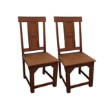 Moti Benedict 18" Farmhouse Solid Wood Dining Chair in Medium Brown ...