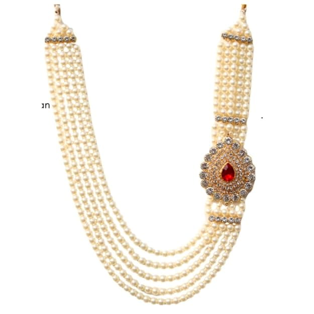 Moti Mala For Men Necklace groom Pearl Sherwani Traditional Gold Plated ...