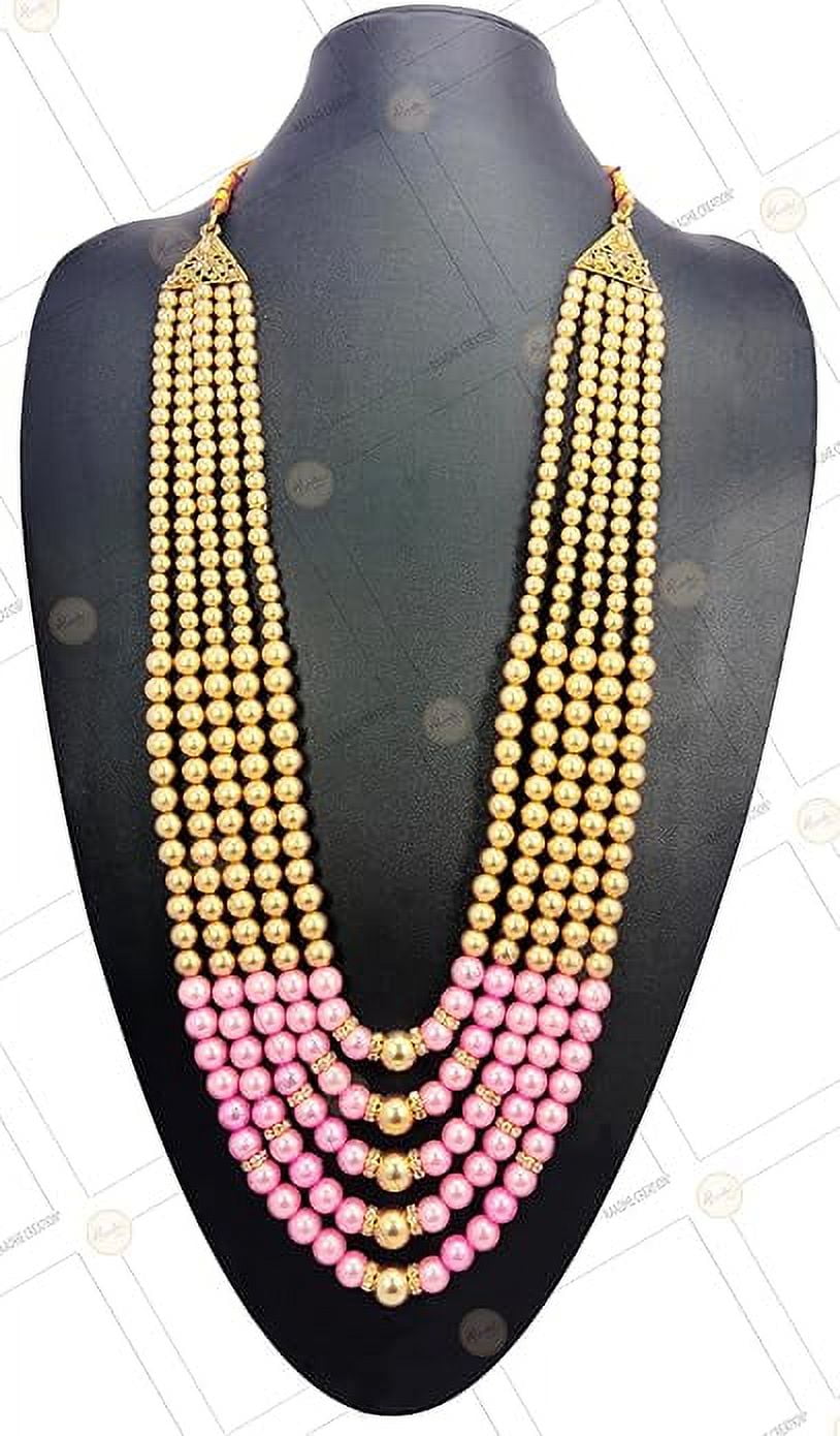 Moti Mala For Men Necklace groom Pearl Sherwani Traditional Gold Plated ...