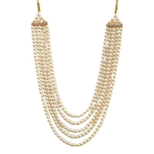 Moti Mala For Men Necklace groom Pearl Sherwani Traditional Gold Plated ...