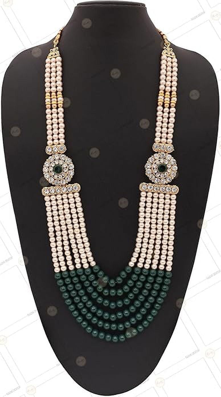 Moti Mala For Men Necklace groom Pearl Sherwani Traditional Gold Plated ...