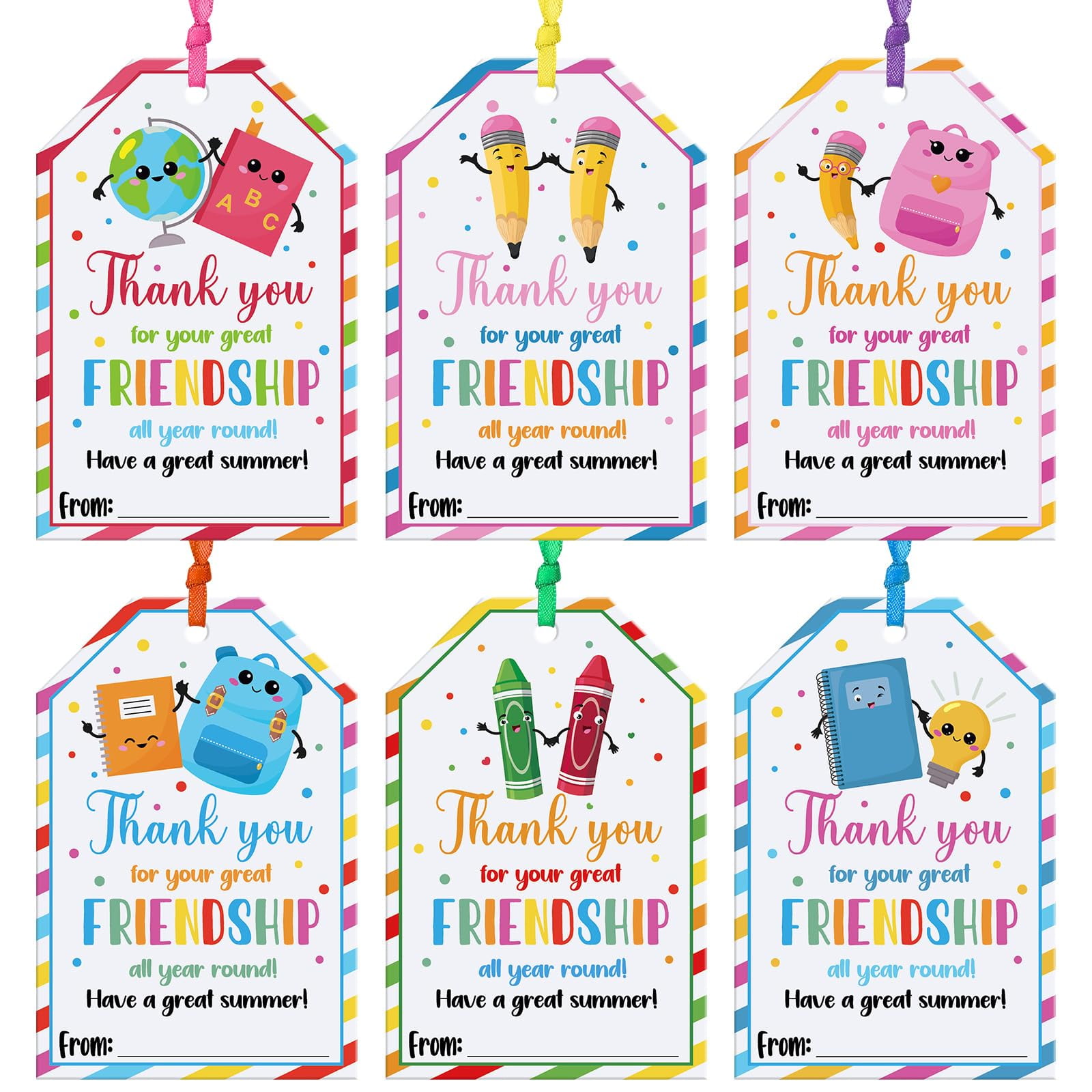 MotiMind 60 Pcs End RRF12 of School Year Friendship Style Gift Tags ...