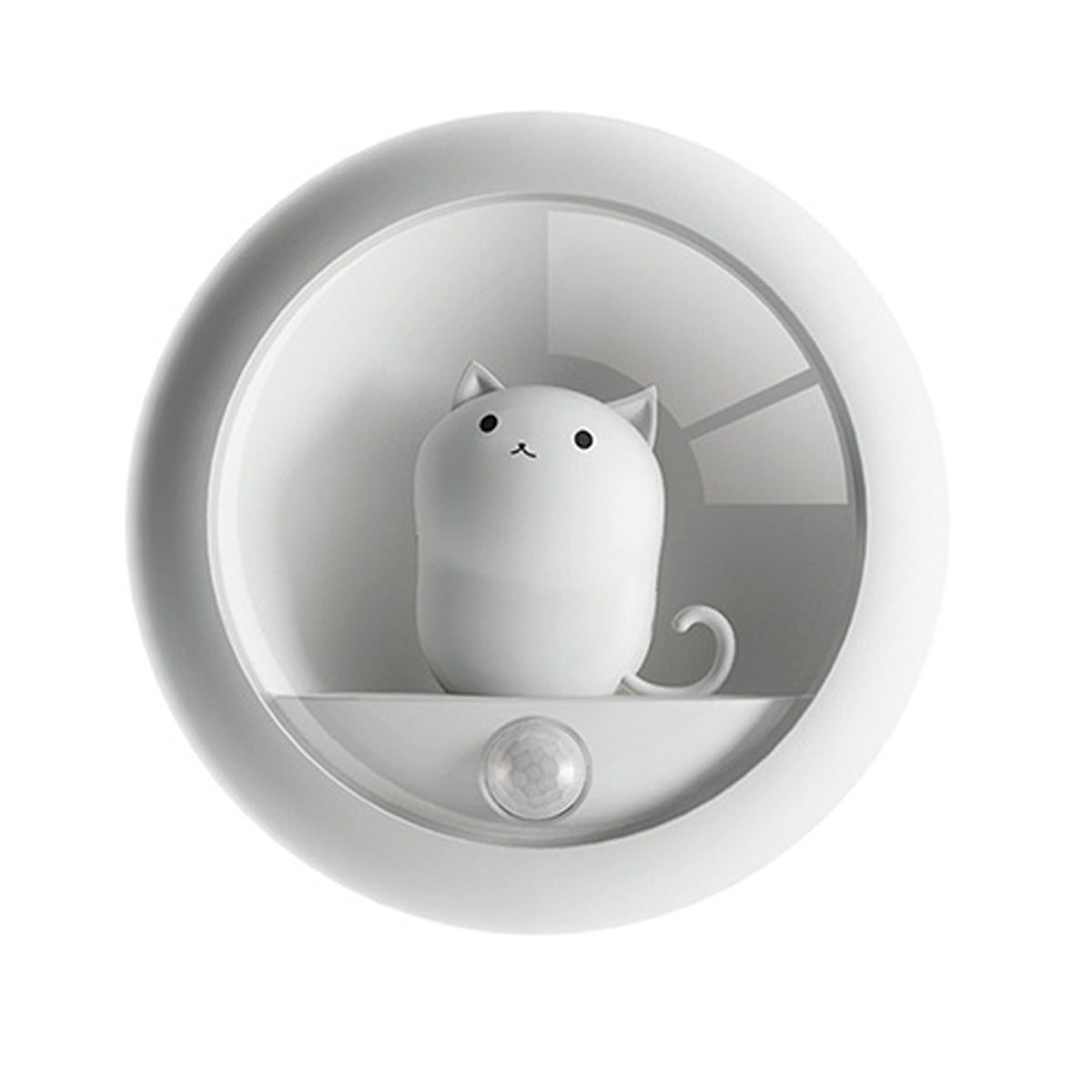 Motion Activated Cat-Shaped Night Light, USB Rechargeable, Energy ...
