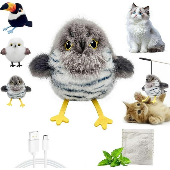 Motion Activated Flapping Bird Cat Toy,2026 Upgraded Interactive Cat ...