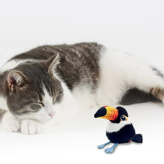 Motion Activated Flapping Bird Cat Toy with Realistic Wing Action USB C ...