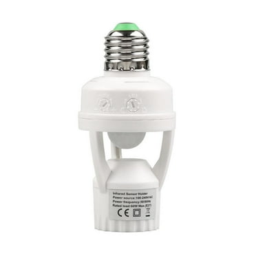 Motion Sensor Light Socket, E27 Motion Activated Light Bulb Holder Auto ...
