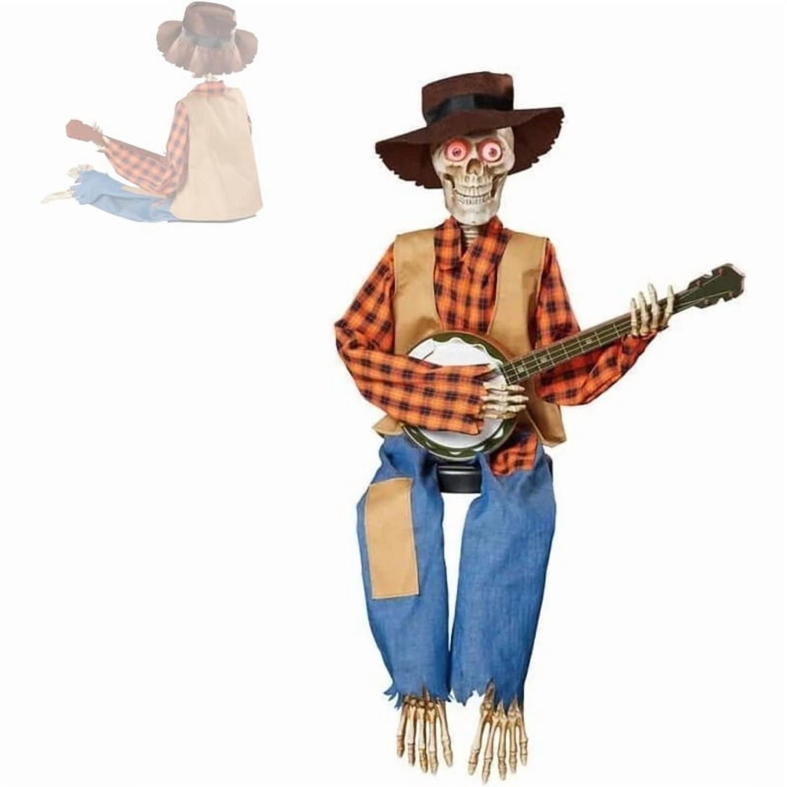 Motion-Activated Musical Skeleton Band - Halloween Animated Decor with ...