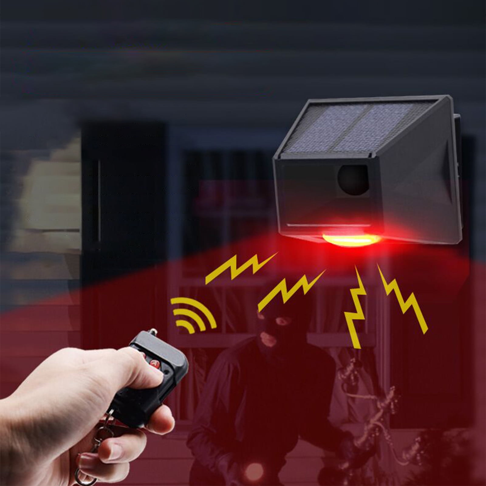 Motion Detector Alarm Siren with Remote Control | 129dB LED Strobe Security Alarm | Outdoor IP65 ...