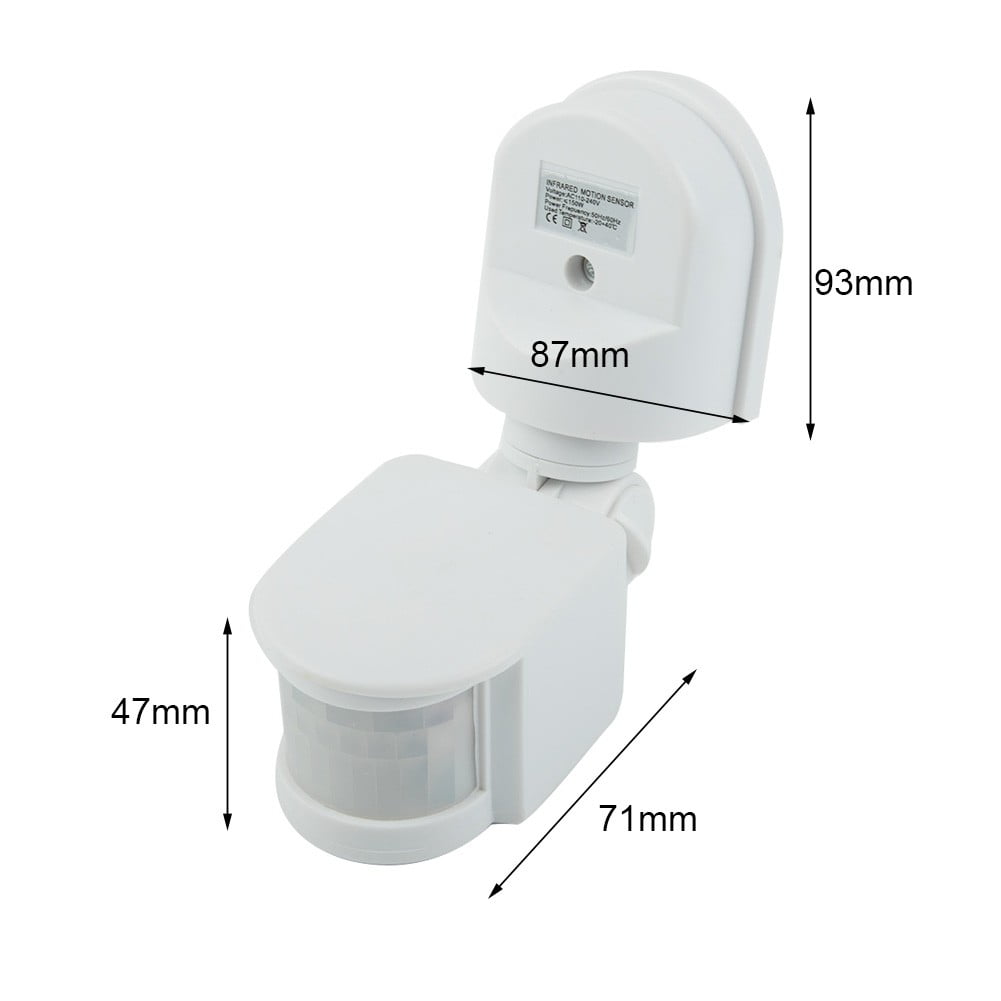 Motion Detector Outdoor Wall For Mounting 180° Motion Sensor Infrared ...