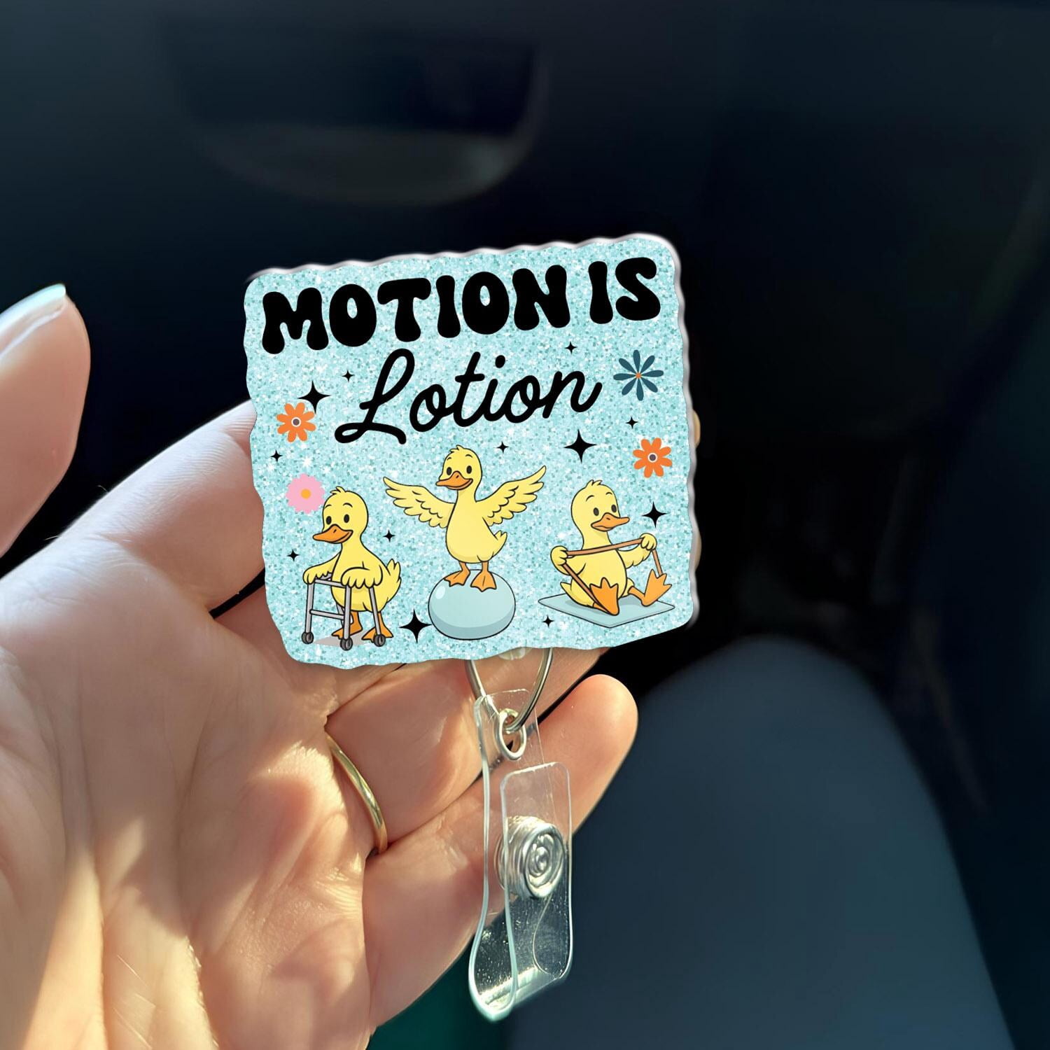 Motion Is Lotion Badge Reel | Physical Therapy Gift | PT OT Rehab Humor ...