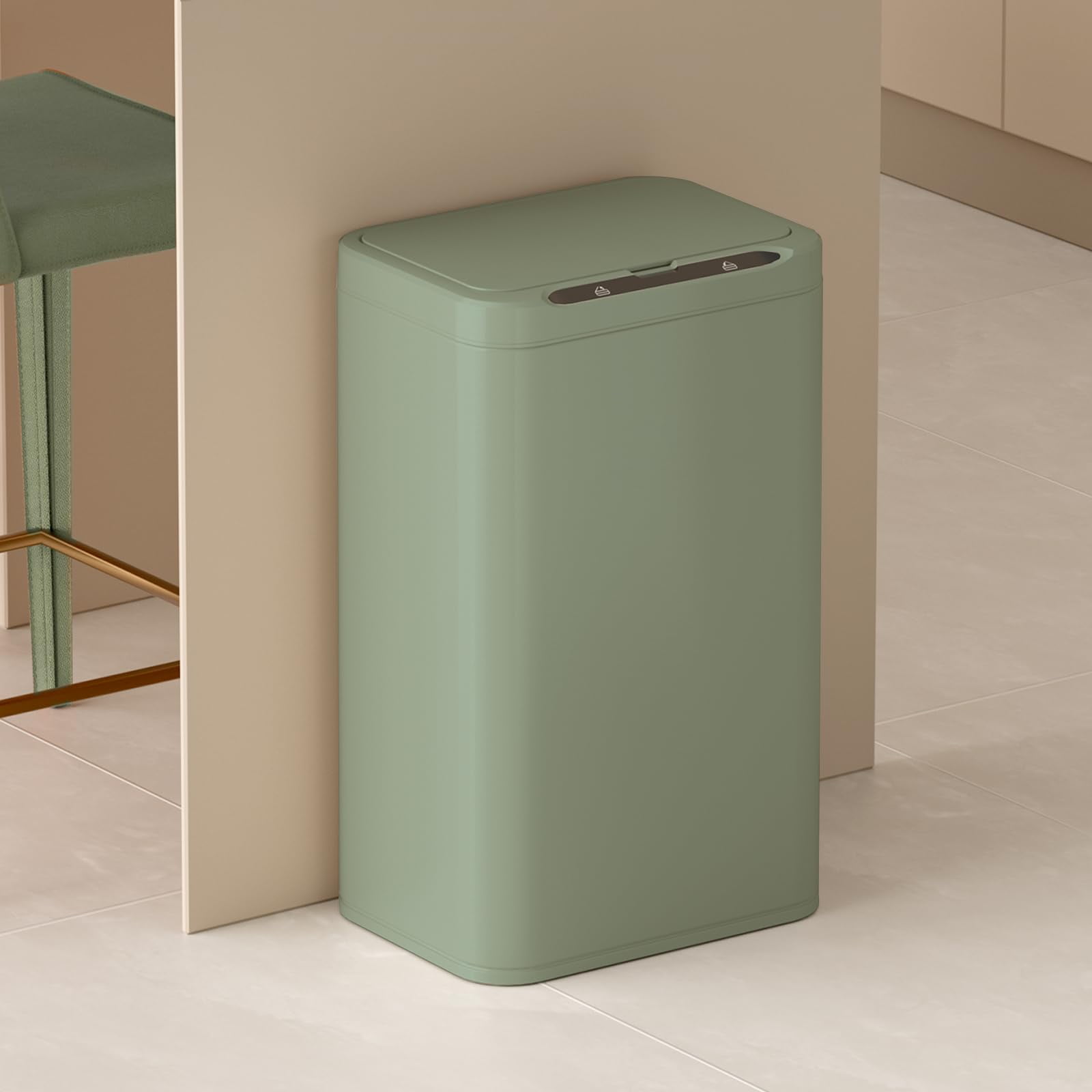 Smart Trash Can Stainless Steel, Touchless Automatic Waste Bin with ...