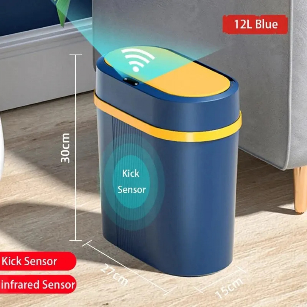 Motion Sensor Bathroom Trash Can Touchless Automatic Garbage with Lid ...