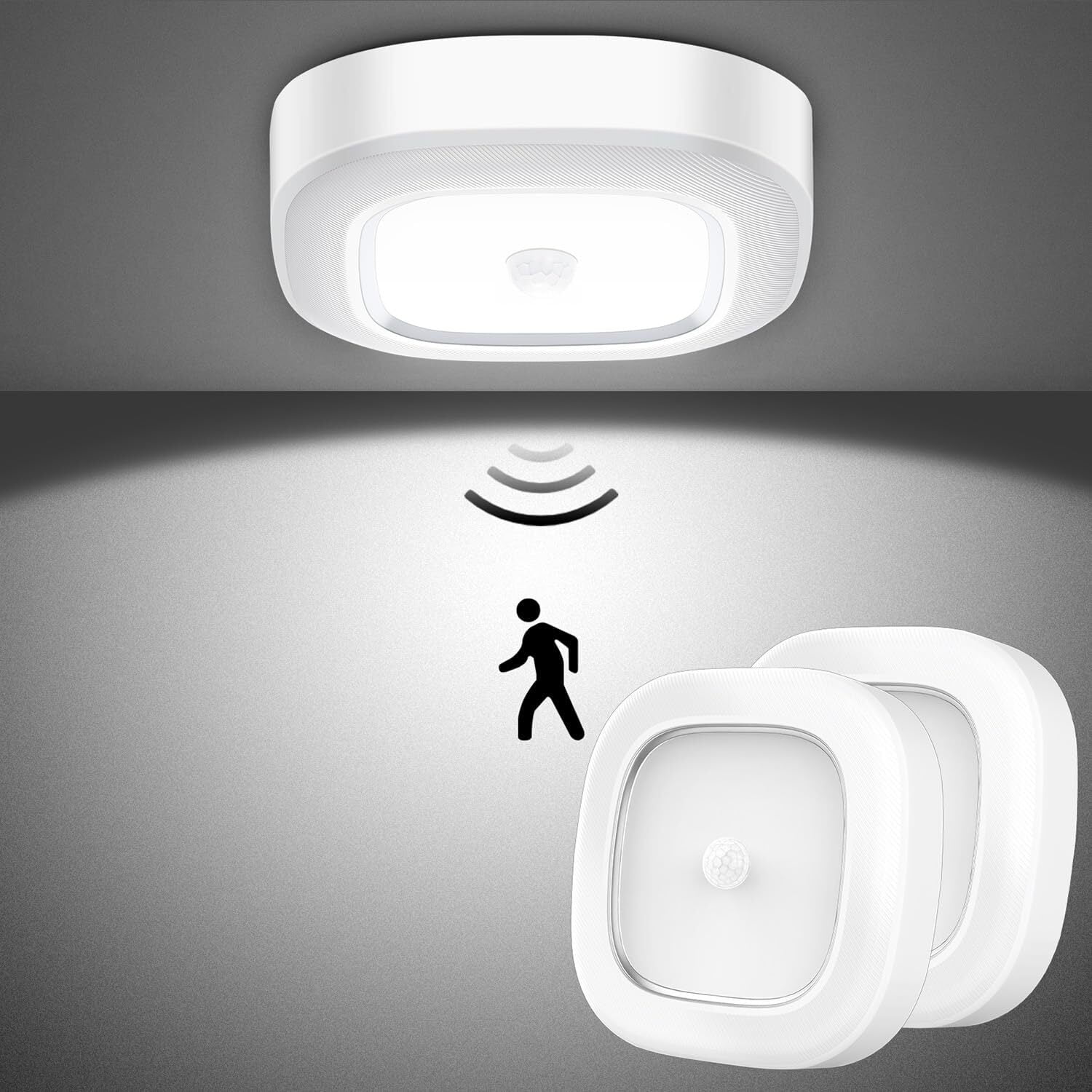 Motion Sensor Ceiling Light Battery Operated, Wireless Motion Activated ...