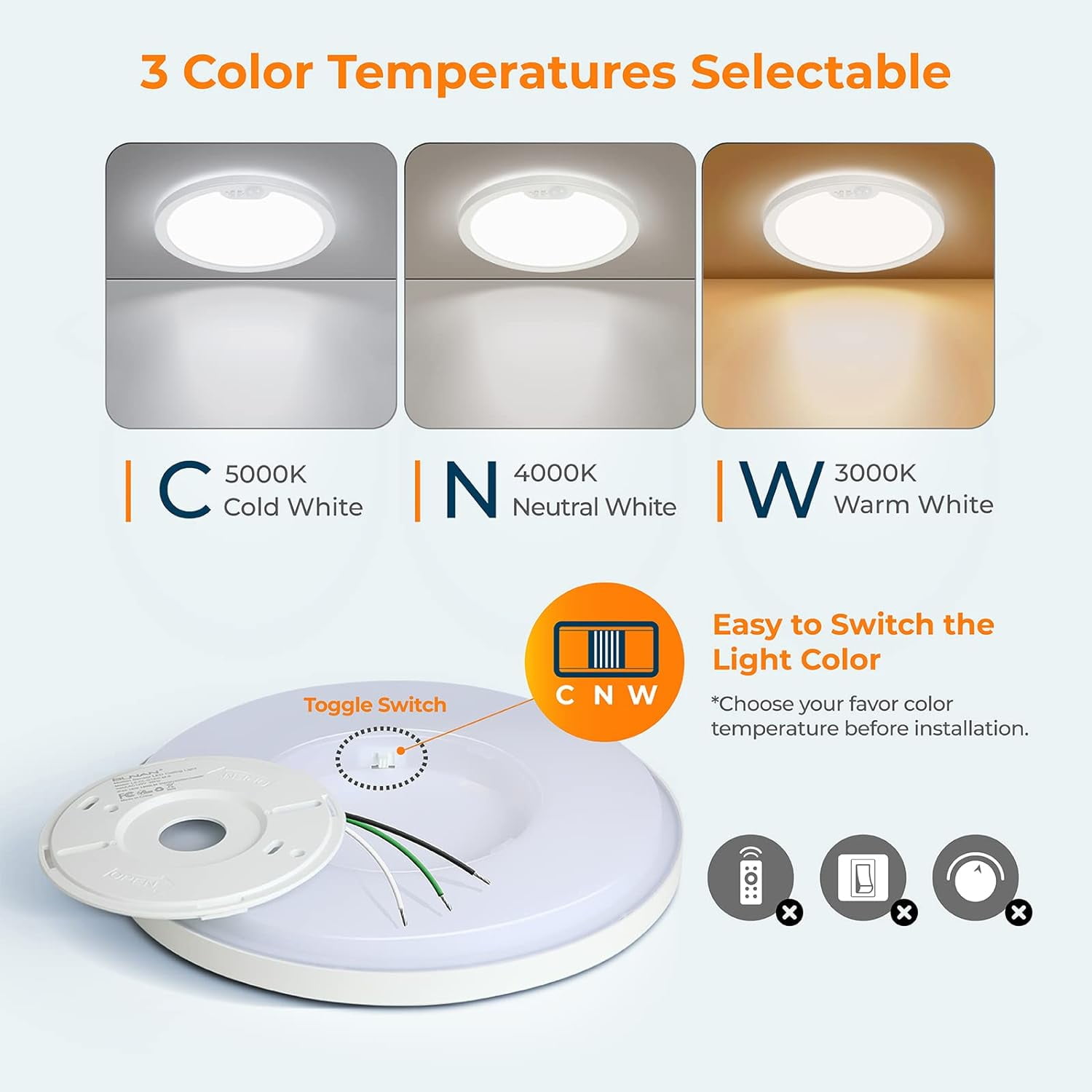 Motion Sensor Ceiling Light Wired, 8.7 Inch 3000K 4000K 5000K ...