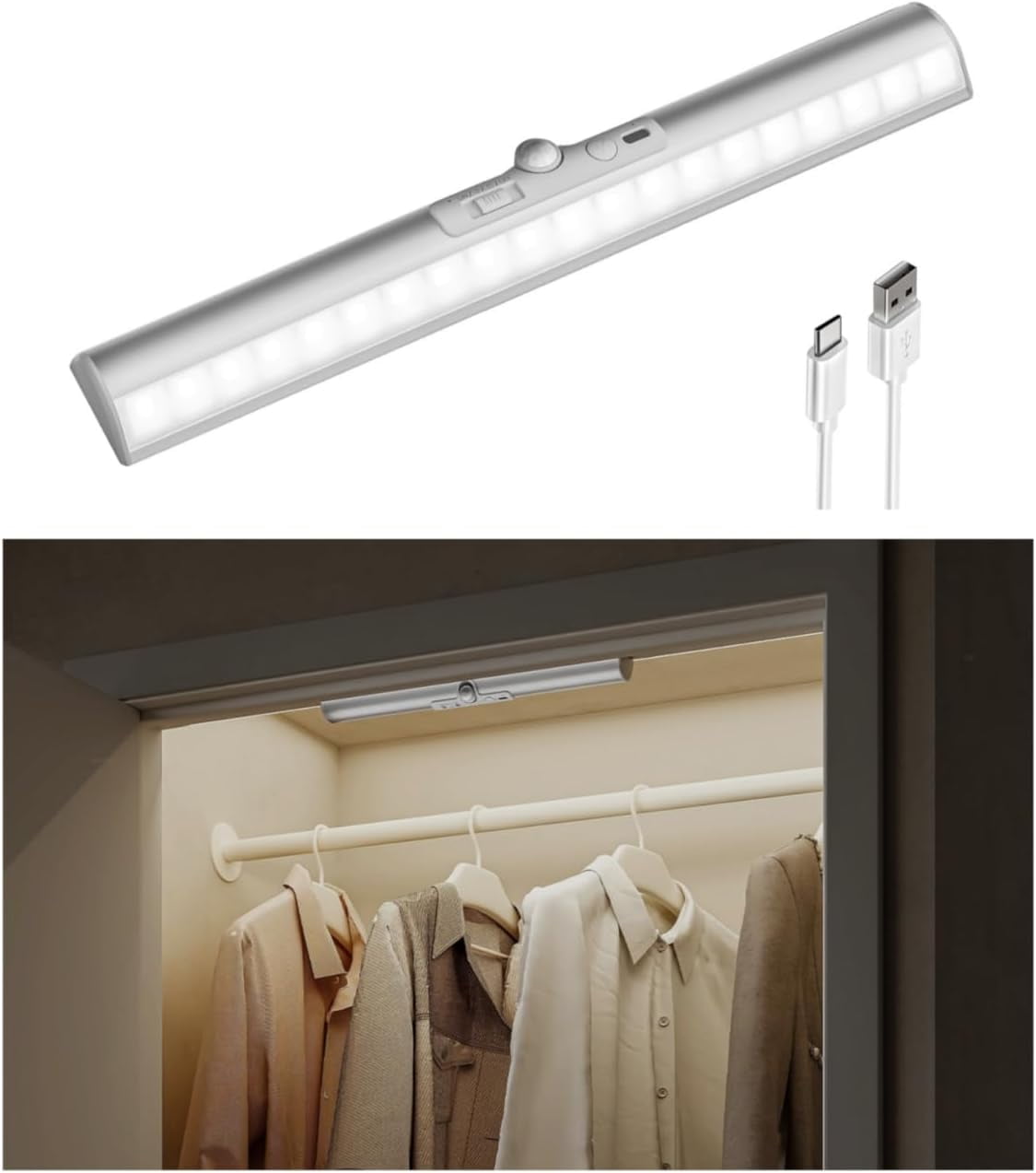 Motion Sensor Closet Lights, Closet Light with Ajustable Sensor, 3 ...