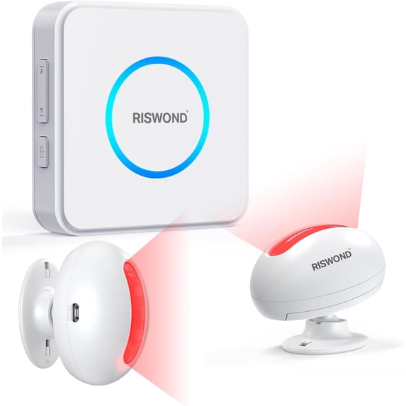 Motion Sensor Door Chime, Wireless Motion Detector Alarm Indoor ...