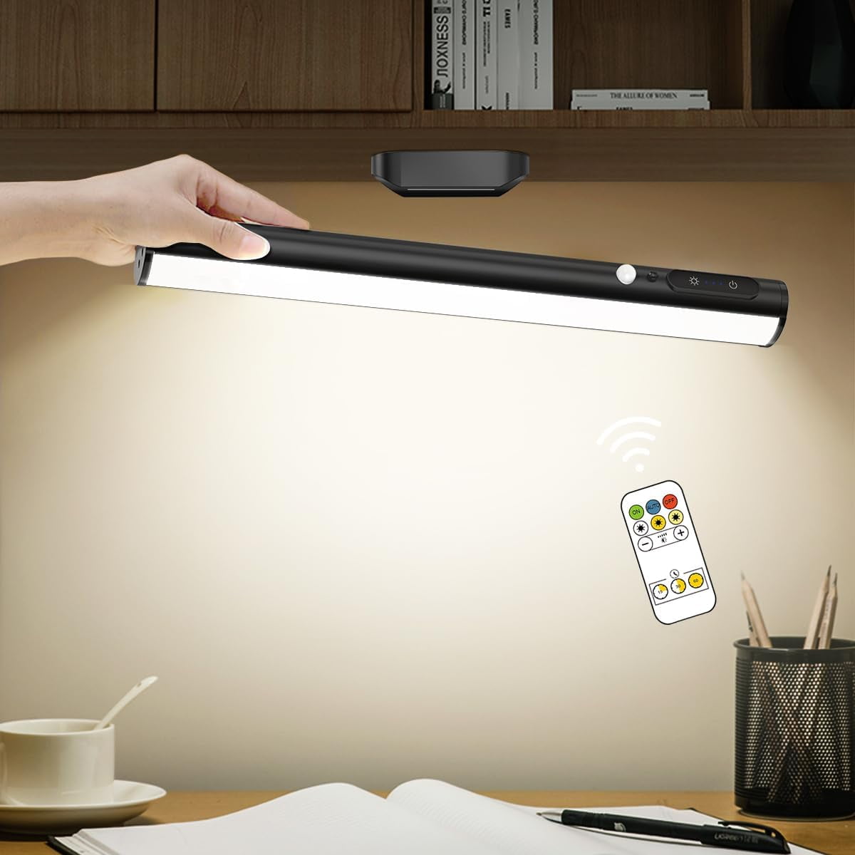 Motion Sensor LED Light Bar Indoor, Rechargeable Under Cabinet Lighting ...