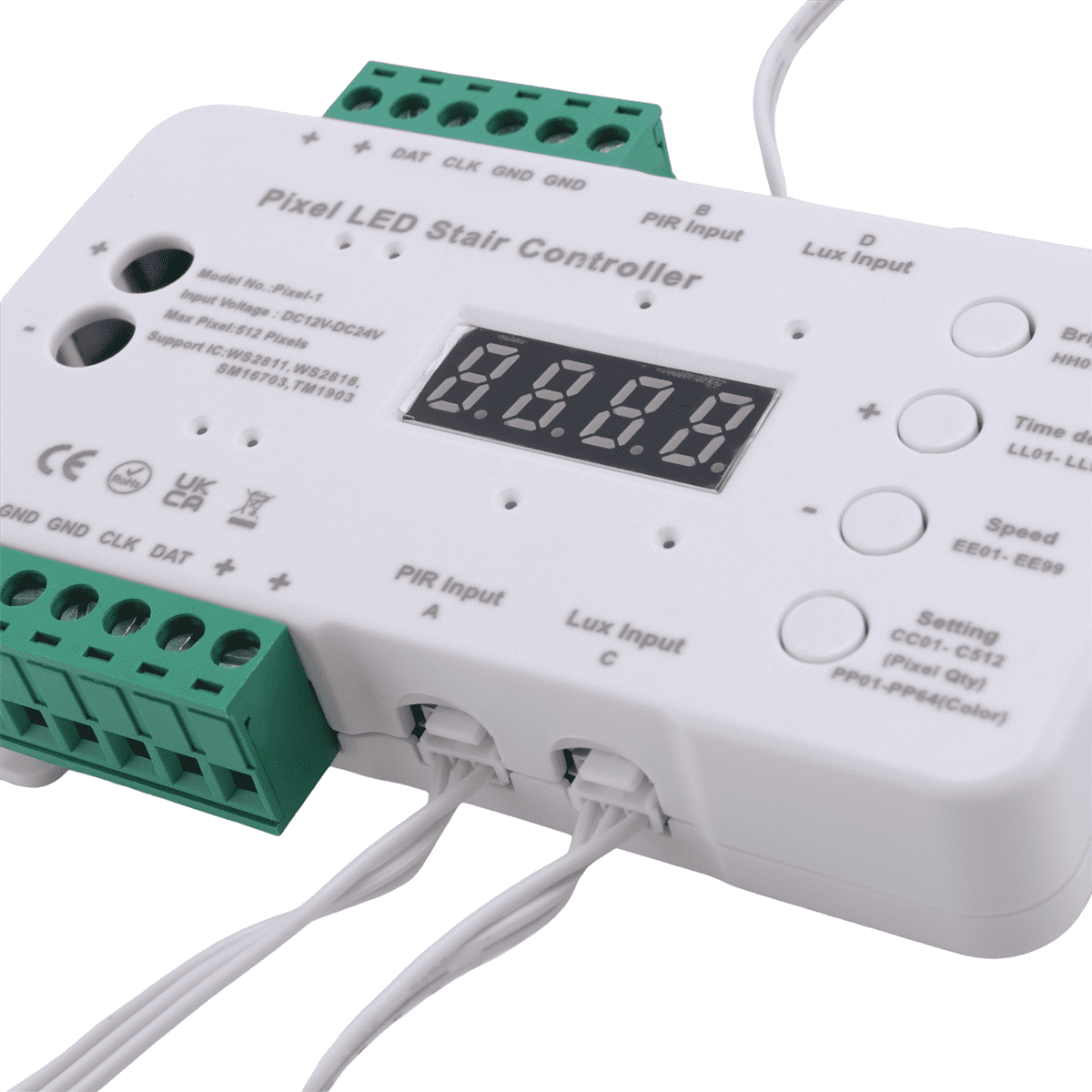 Motion Sensor LED Stair Pixel Lights Controller RGB LED Controller with ...